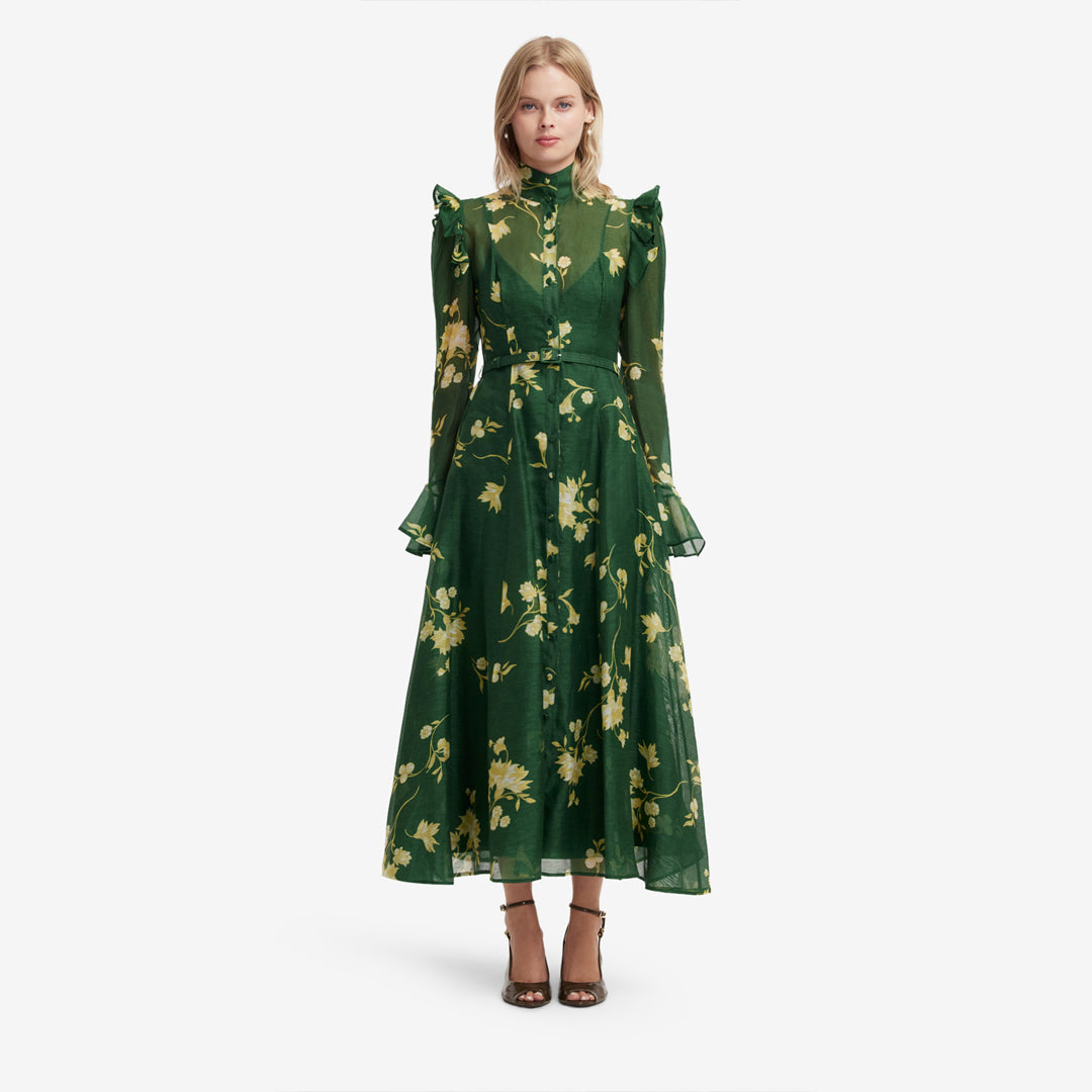 LEO LIN LEO LIN Katrina Butterfly Sleeve Midi Dress
